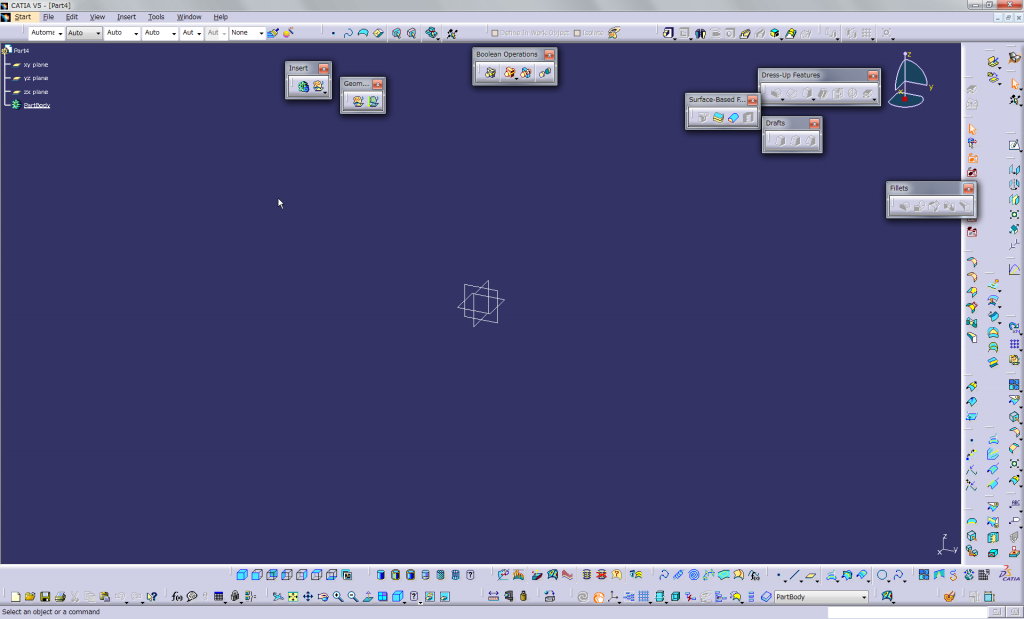 画面からツリーが消えた時の対処法 | CATIAの小技